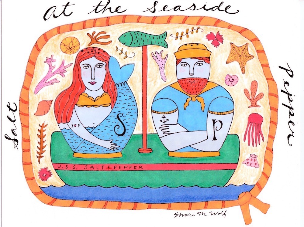 Salt and pepper drawing by Shari Wolf | Doodle Addicts