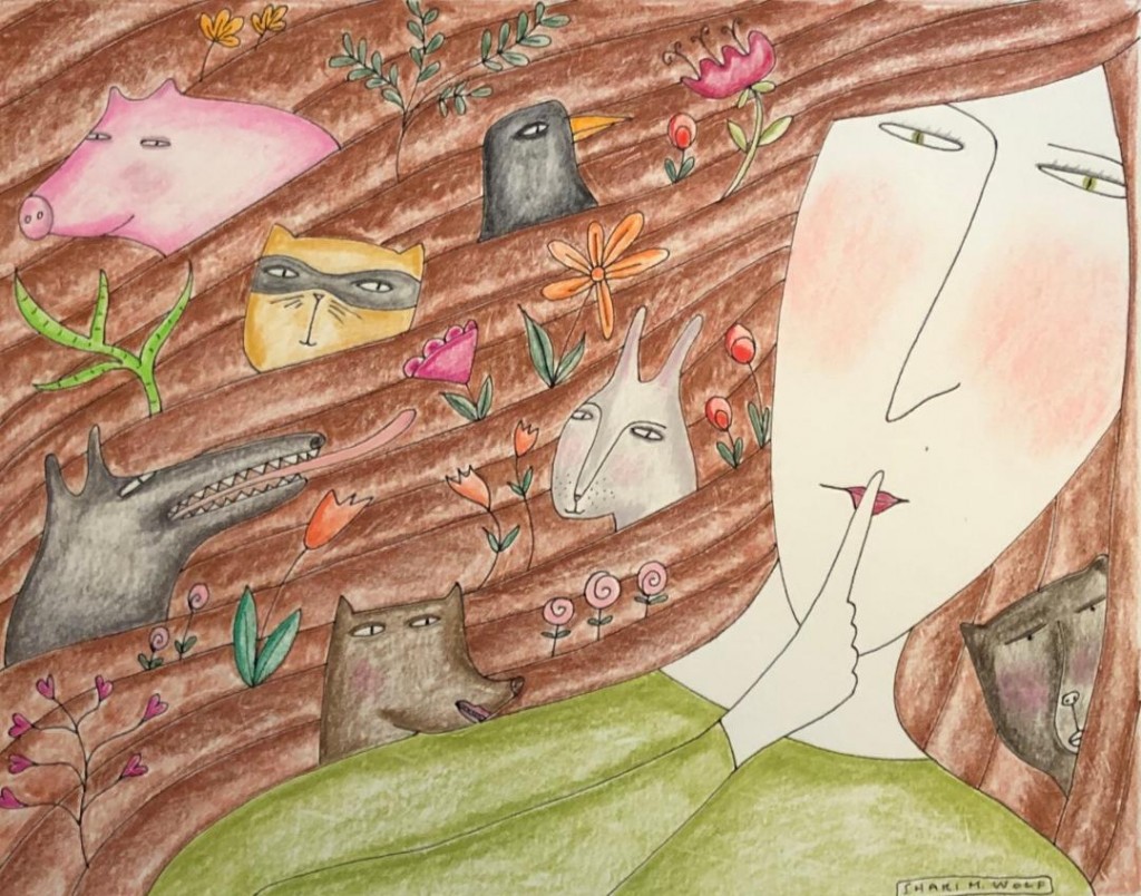 The Secret Is In Her Hair drawing by Shari Wolf | Doodle Addicts