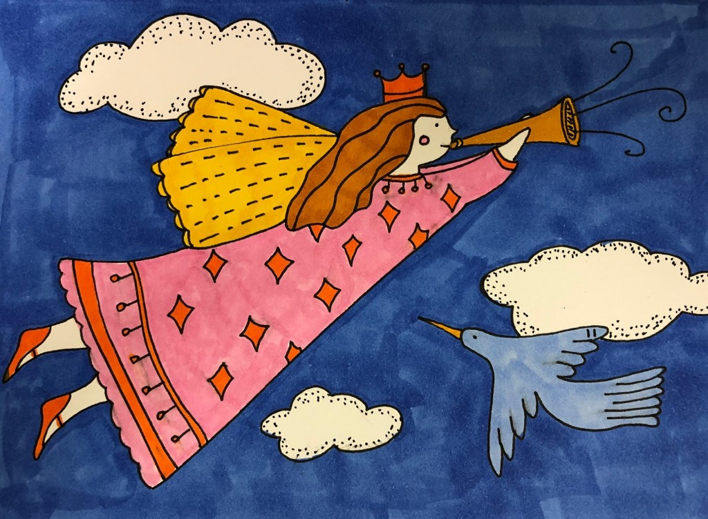 Angel drawing by Shari Wolf | Doodle Addicts