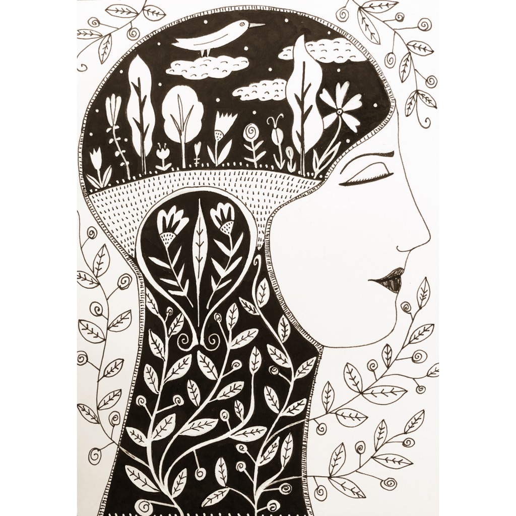 Brain Garden drawing by Shari Wolf | Doodle Addicts