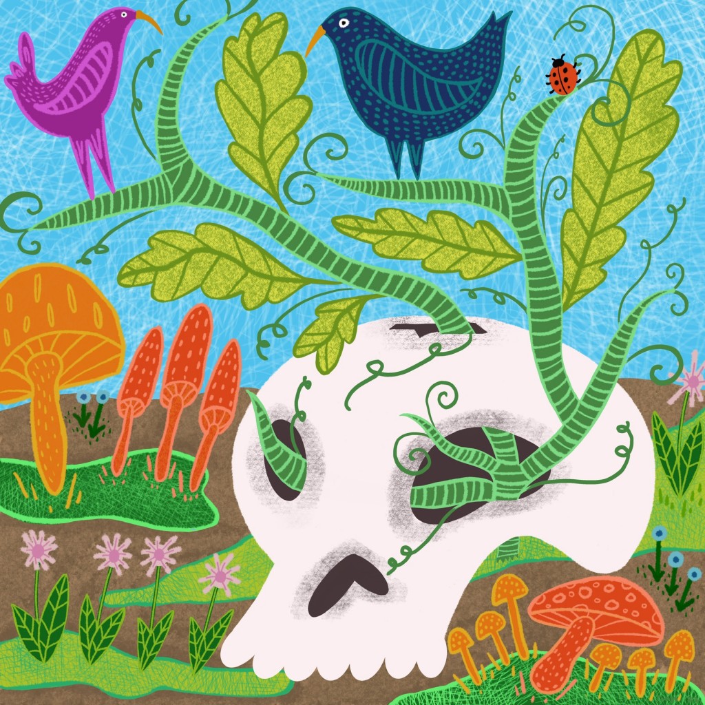 Garden Skull drawing by Shari Wolf | Doodle Addicts