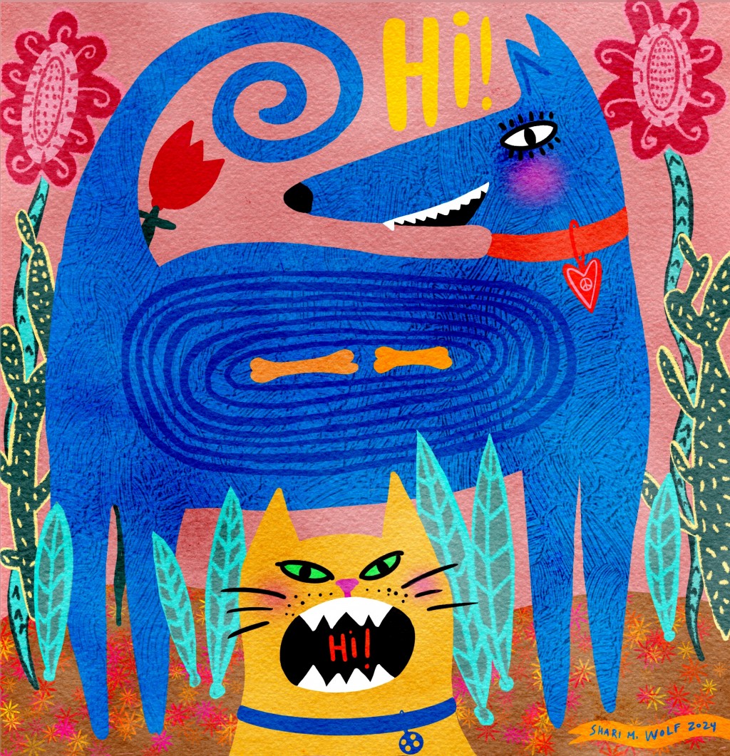 Hi To All drawing by Shari Wolf | Doodle Addicts