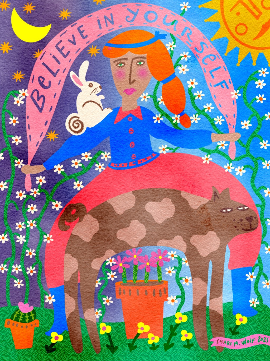 Believe in yourself. drawing by Shari Wolf | Doodle Addicts