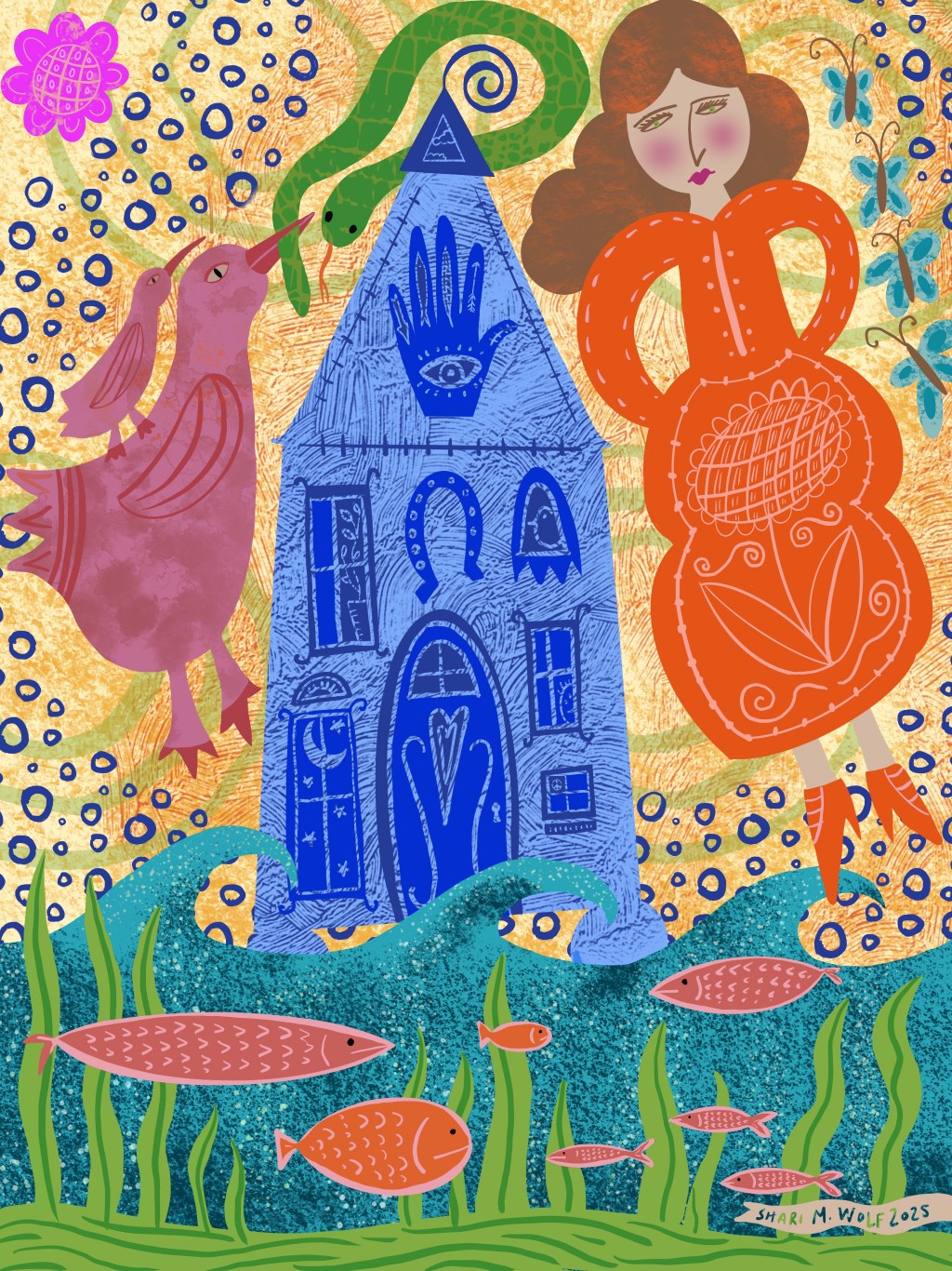 Crazy House drawing by Shari Wolf | Doodle Addicts