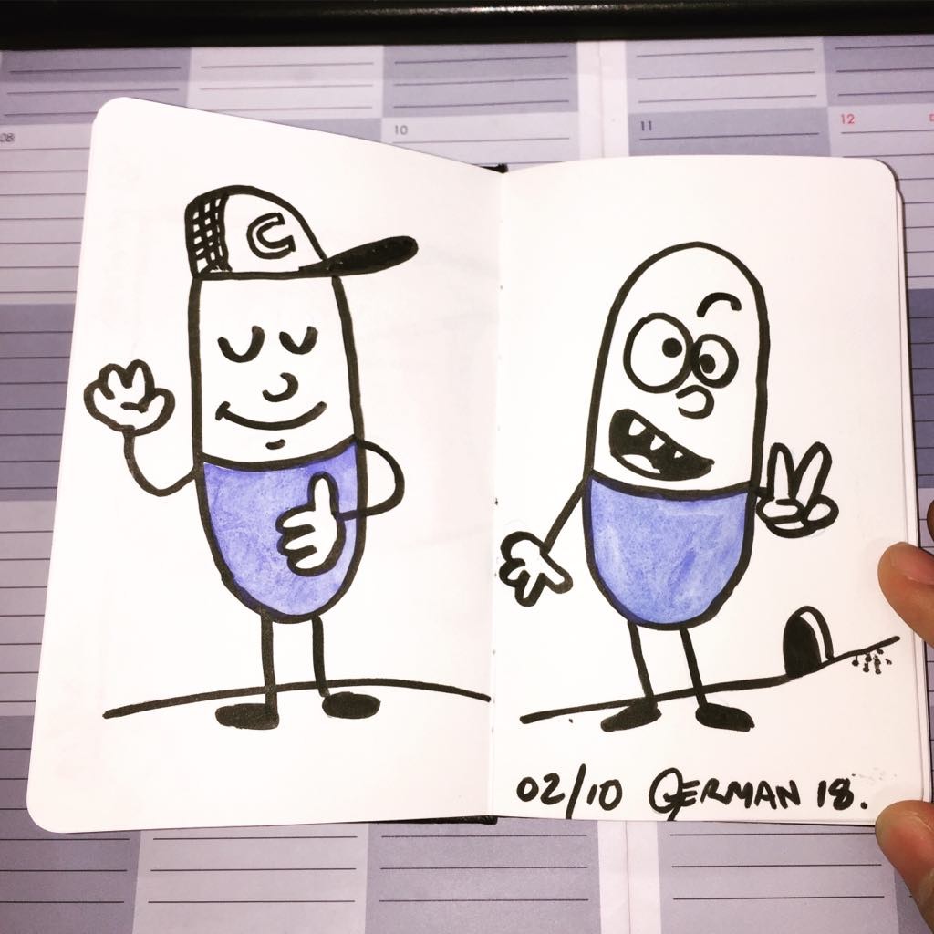 dos el día dos... drawing by German Chacón U. | Doodle Addicts