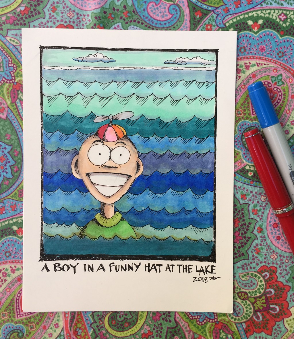 A Boy drawing by Derek Lowes | Doodle Addicts