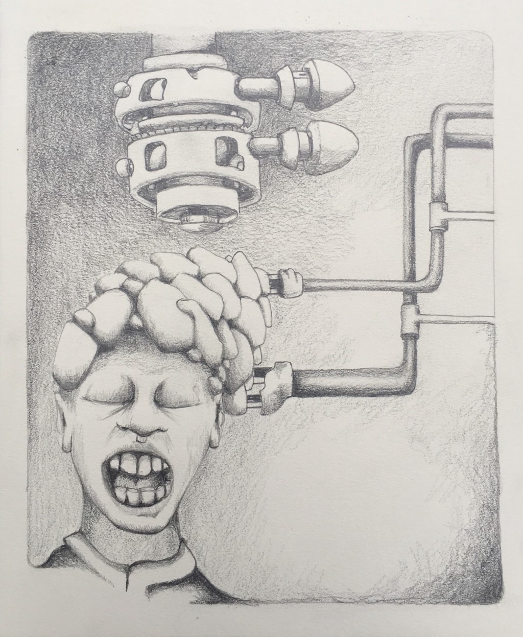 Brain Drain drawing by Derek Lowes | Doodle Addicts