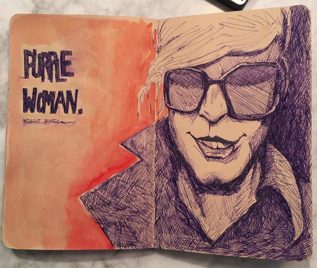 Purple Woman drawing by Derek Lowes | Doodle Addicts