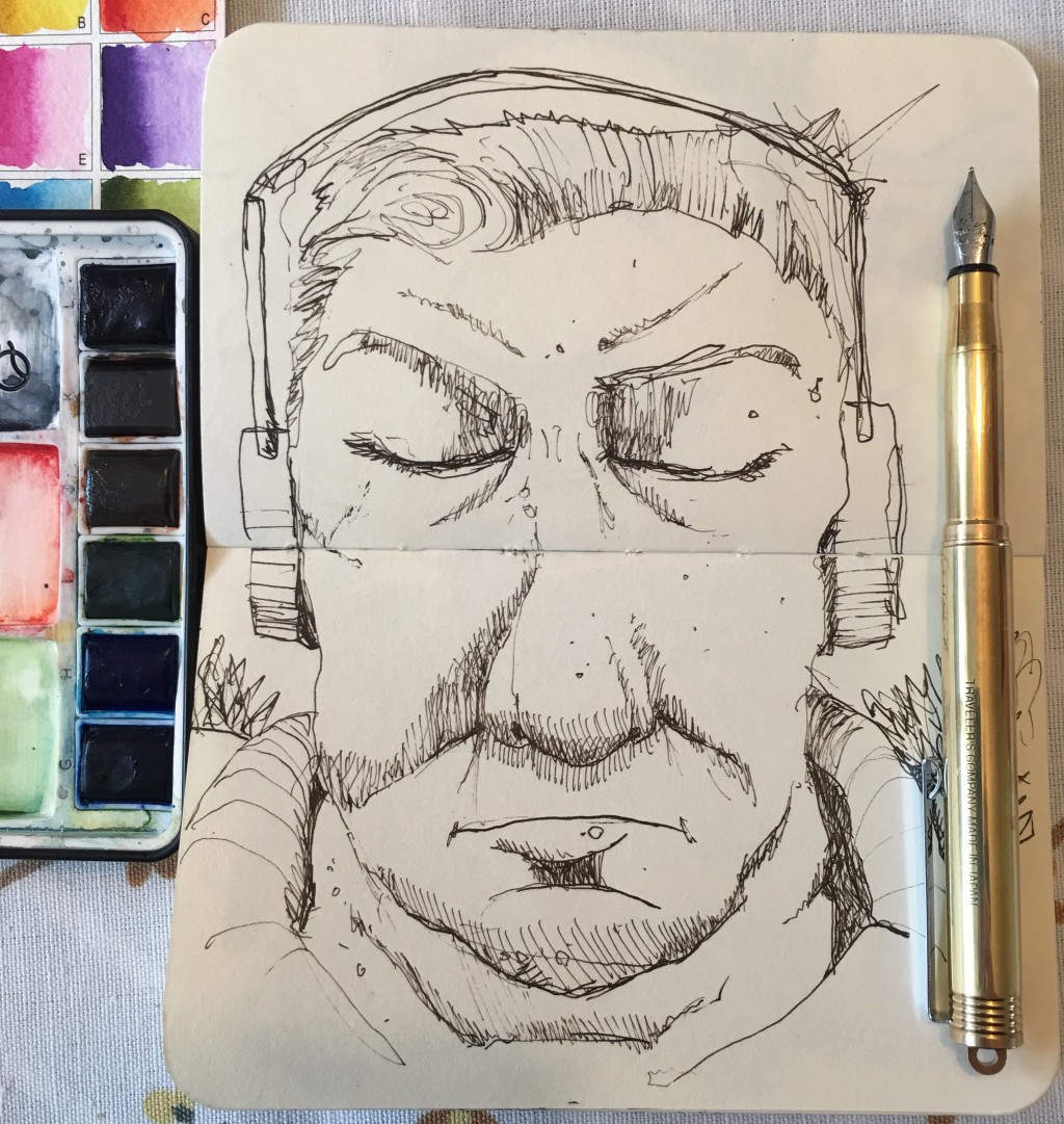 Sleeping on Subway drawing by Derek Lowes | Doodle Addicts