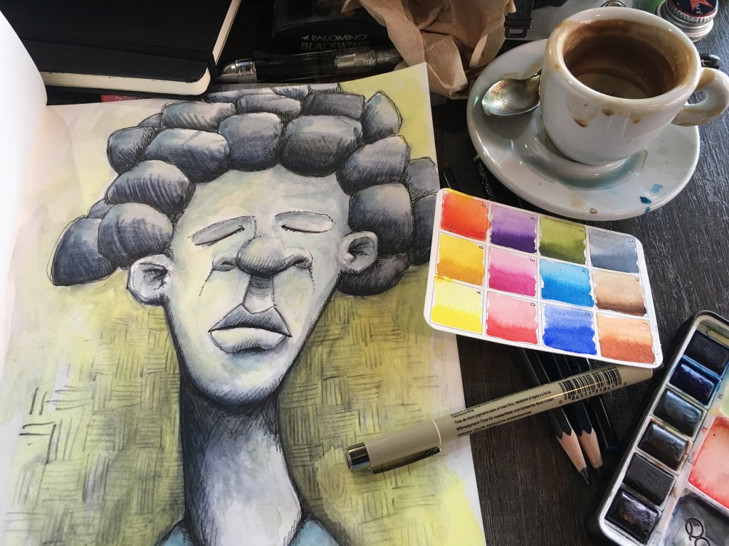 Close your eyes. drawing by Derek Lowes | Doodle Addicts