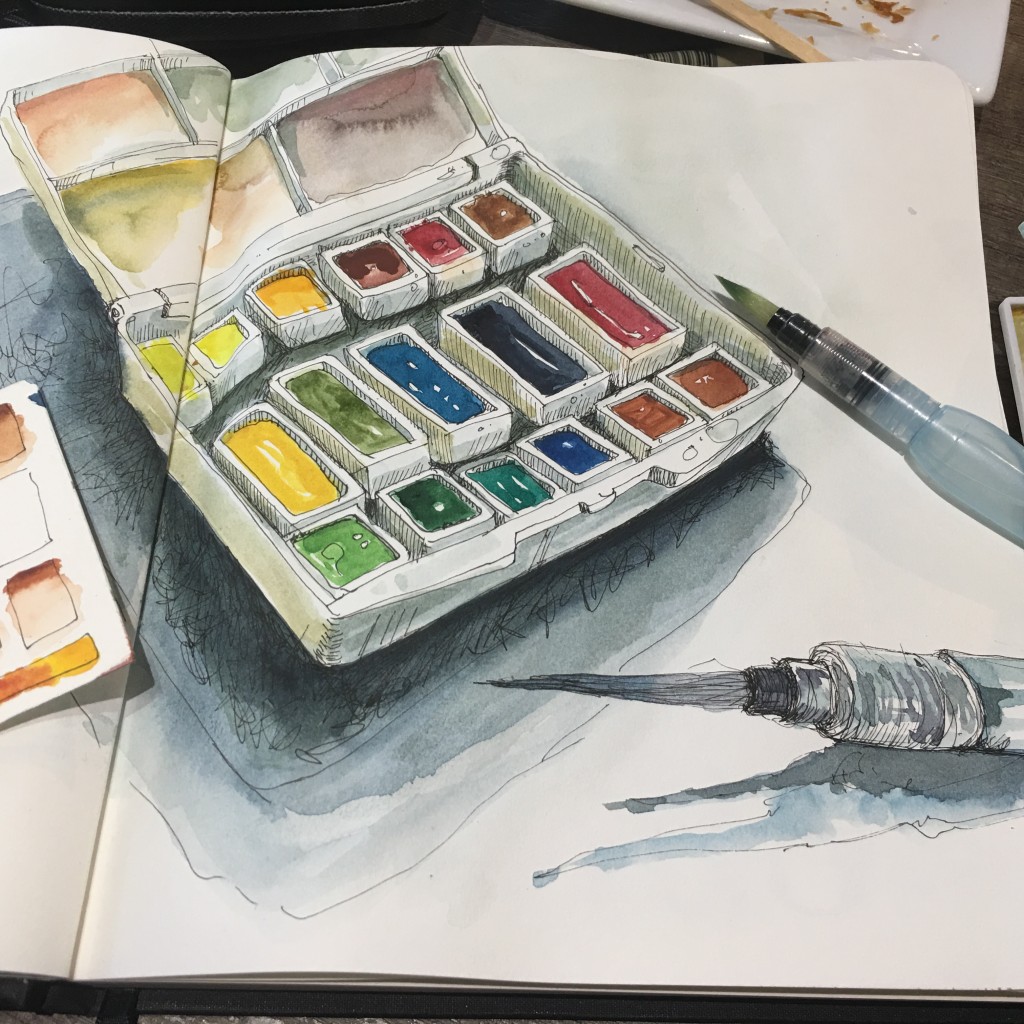 Watercolour watercolours drawing by Derek Lowes | Doodle Addicts