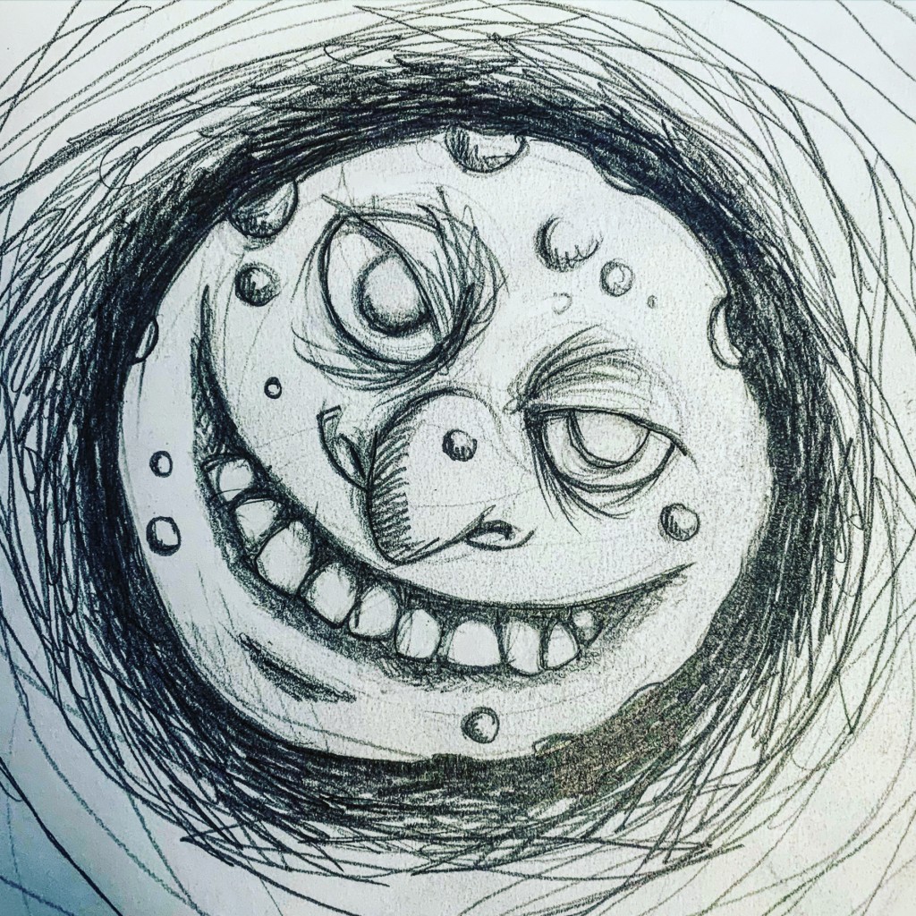 Bad Moon drawing by Derek Lowes | Doodle Addicts
