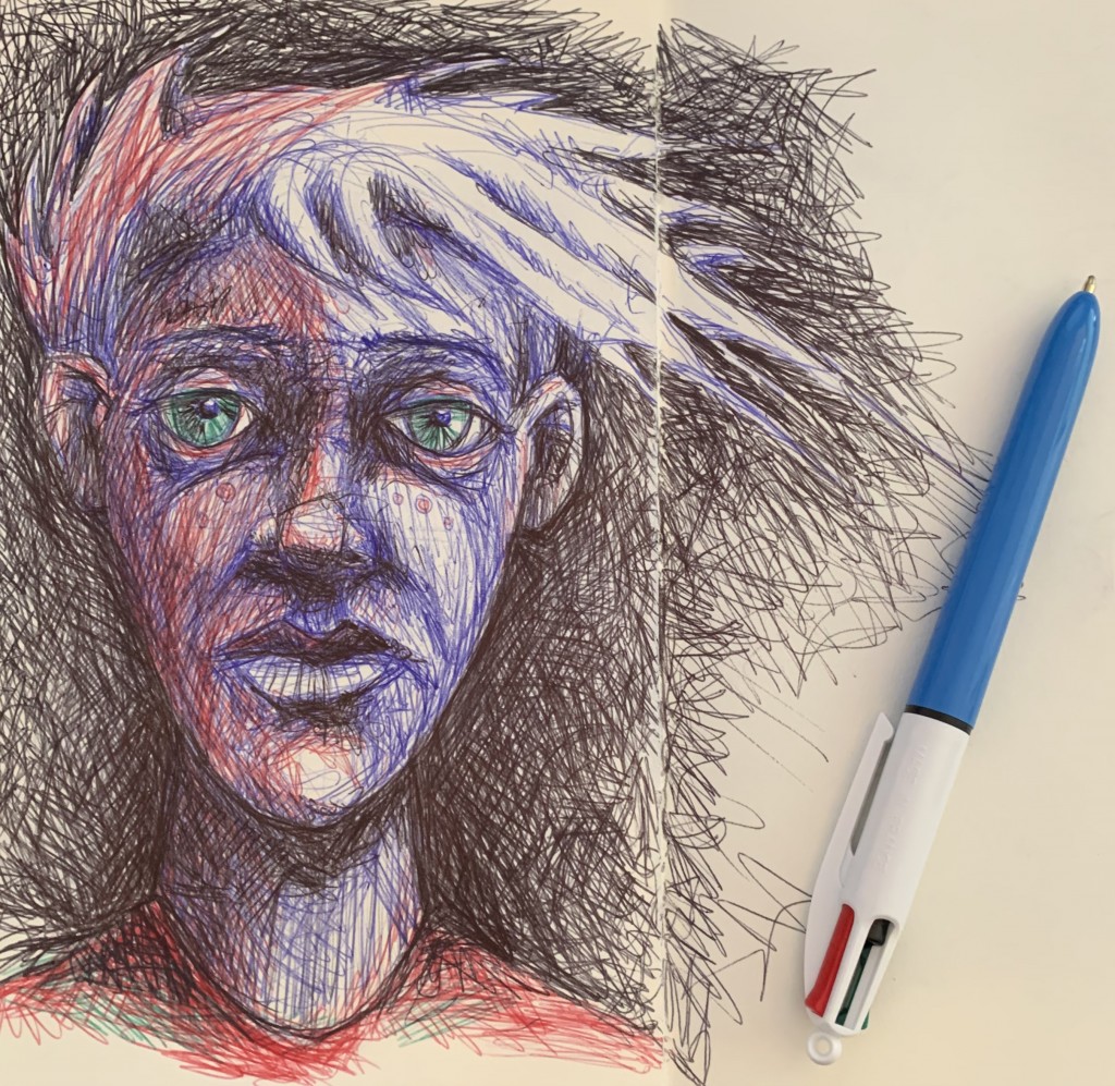 Bic Pen Person 2 drawing by Derek Lowes | Doodle Addicts