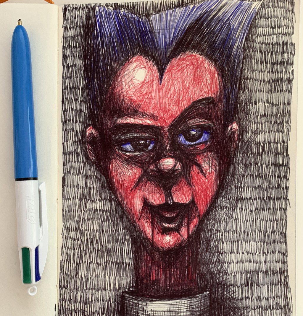 Bic Pen Person 4 drawing by Derek Lowes | Doodle Addicts