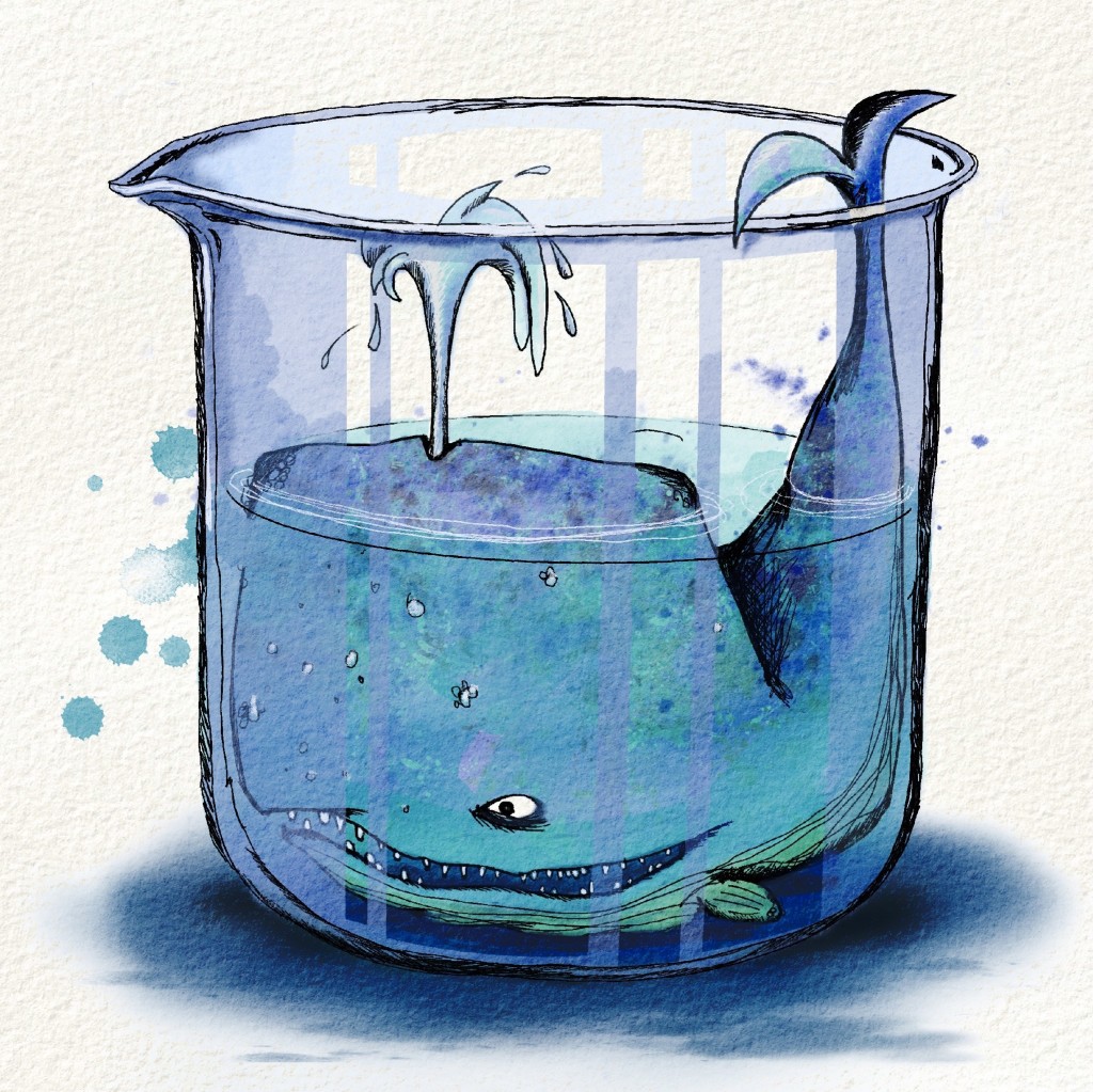 A Whale in a Beaker drawing by Derek Lowes | Doodle Addicts
