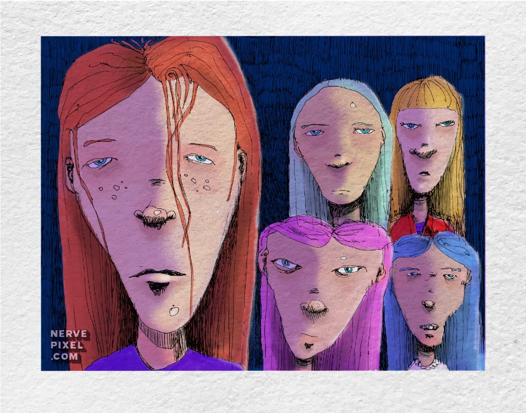 Angry Girls drawing by Derek Lowes | Doodle Addicts