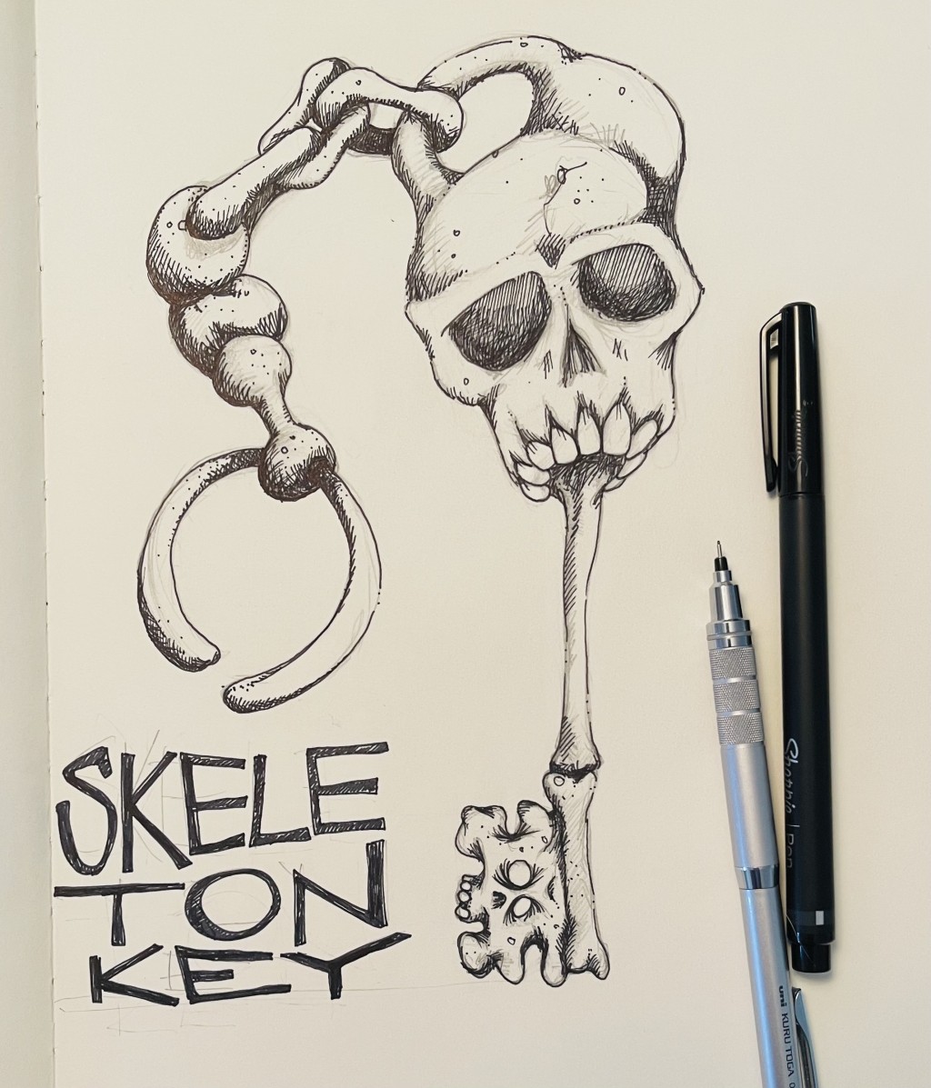Skeleton Key Line Drawing