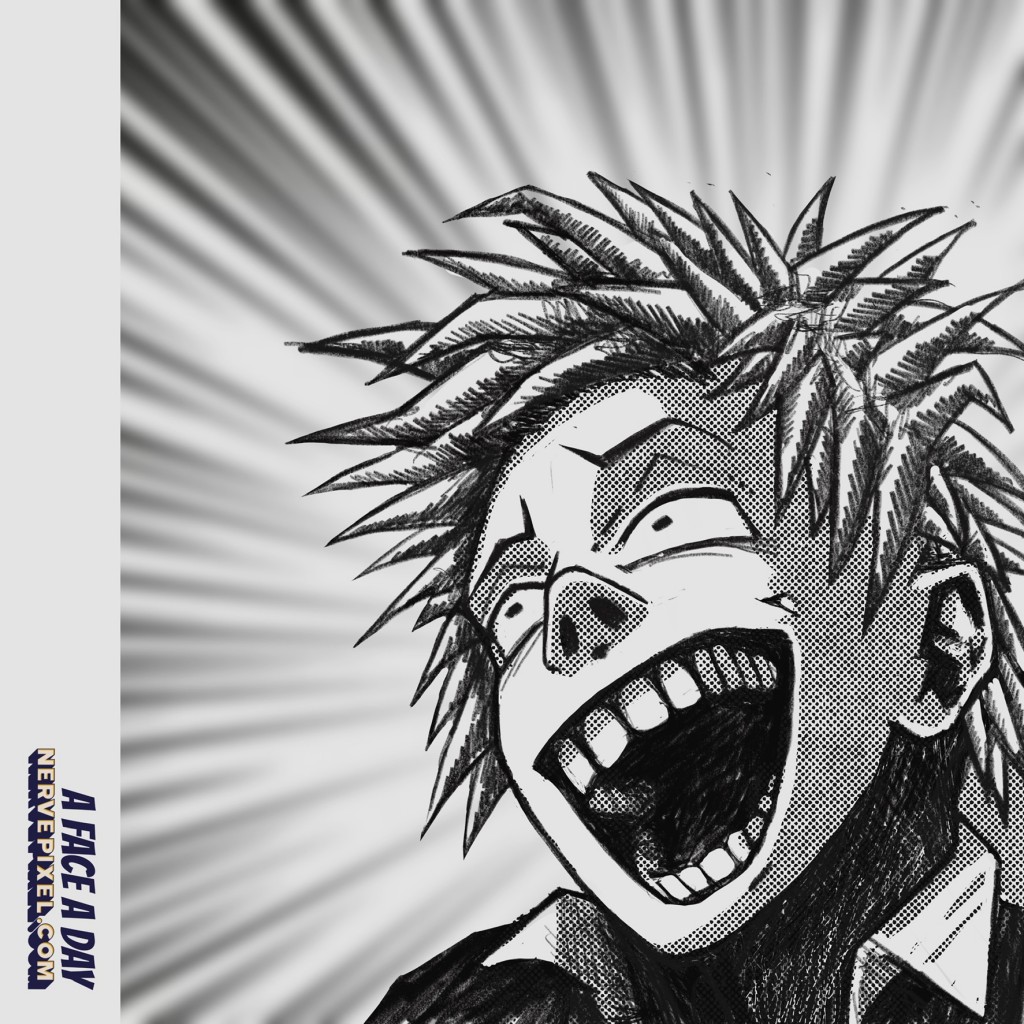 A face a day 7 drawing by Derek Lowes | Doodle Addicts