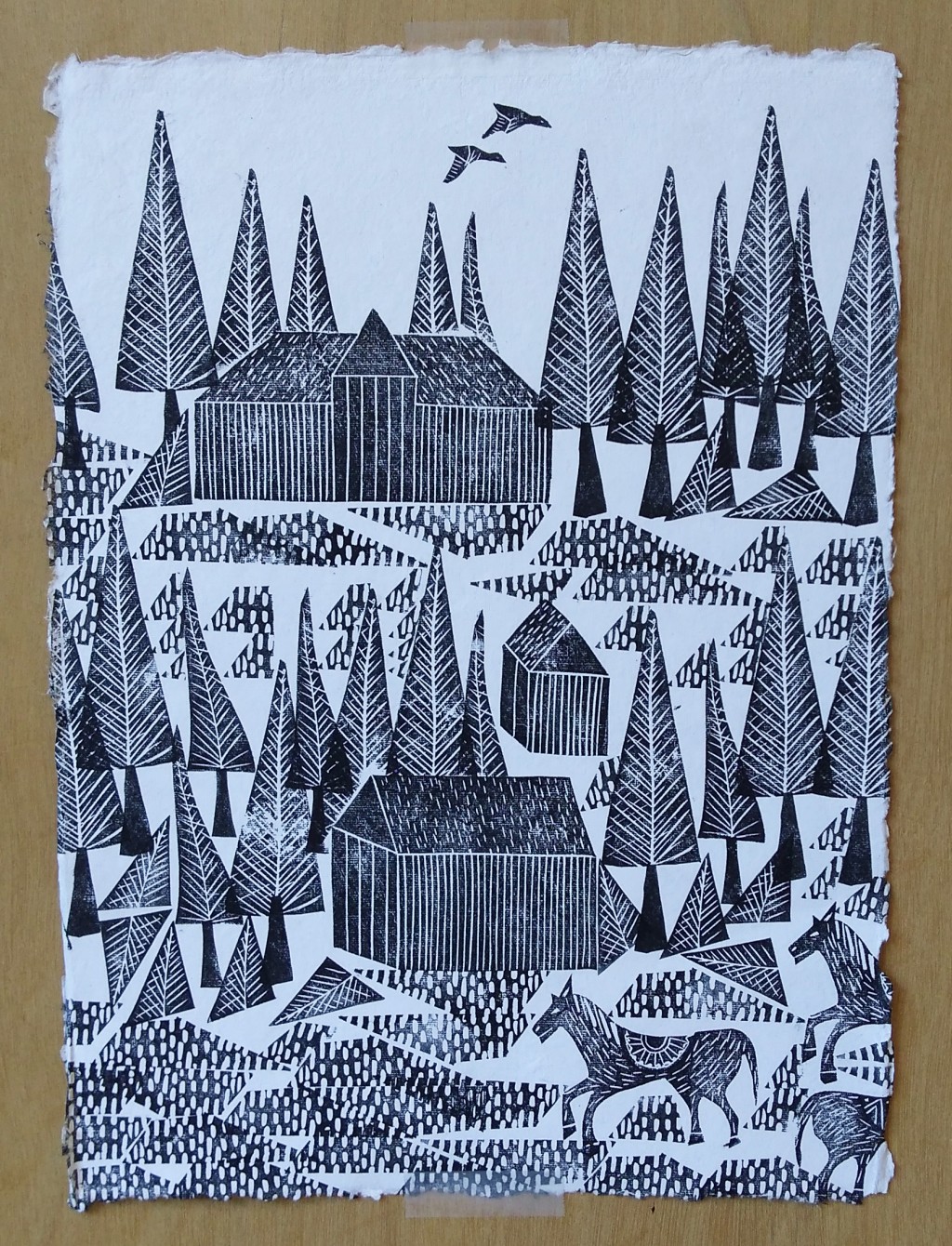 countryside drawing by Petra Ferweda | Doodle Addicts