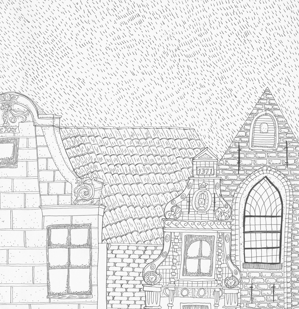 Old Buildings drawing by Petra Ferweda | Doodle Addicts