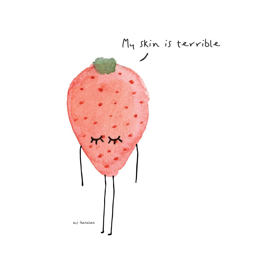 forlorn strawberry drawing by neomi david | Doodle Addicts
