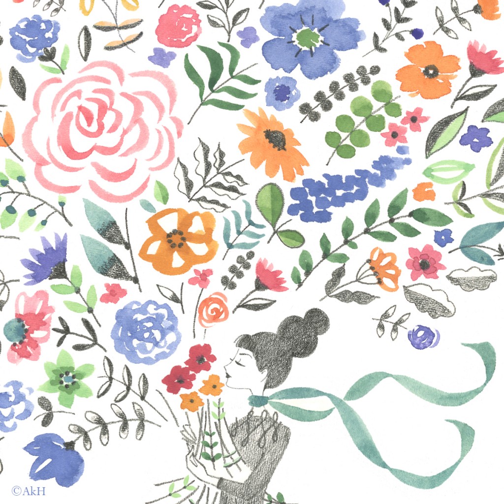 Bouquet drawing by Anne Keenan Higgins | Doodle Addicts