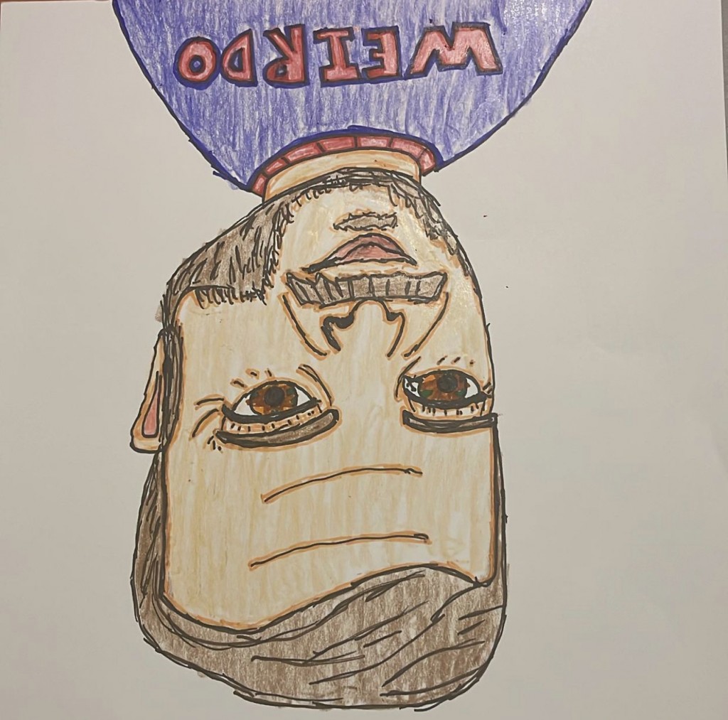 Topsy Turvy Selfie drawing by Lukas Zapp | Doodle Addicts