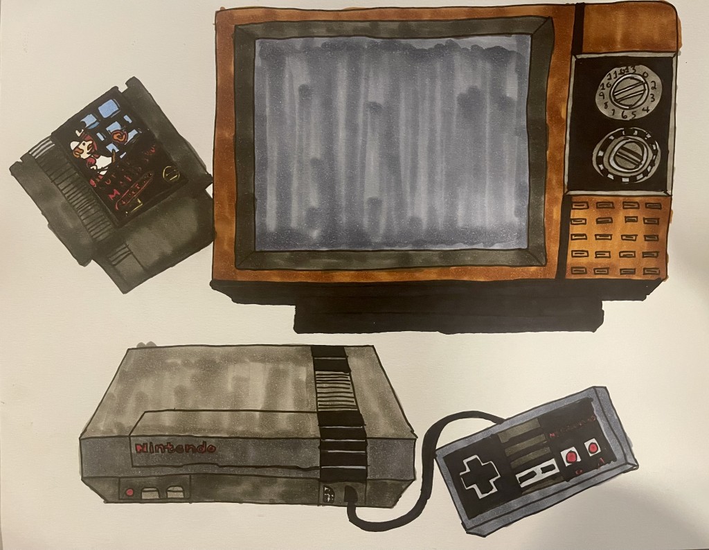 OG NES drawing by Lukas Zapp | Doodle Addicts