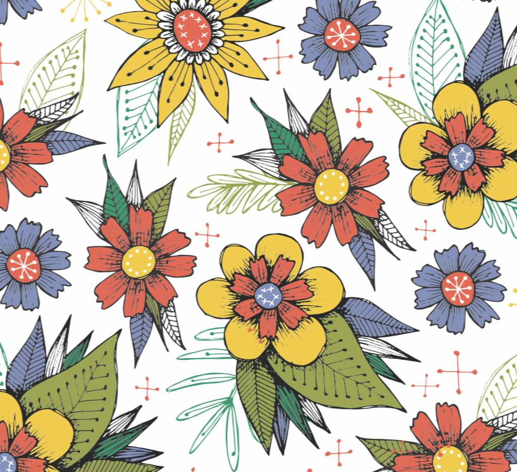 floral pattern drawing by stacey walker oldham | Doodle Addicts