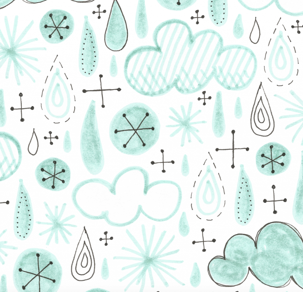 rainy pattern drawing by stacey walker oldham | Doodle Addicts