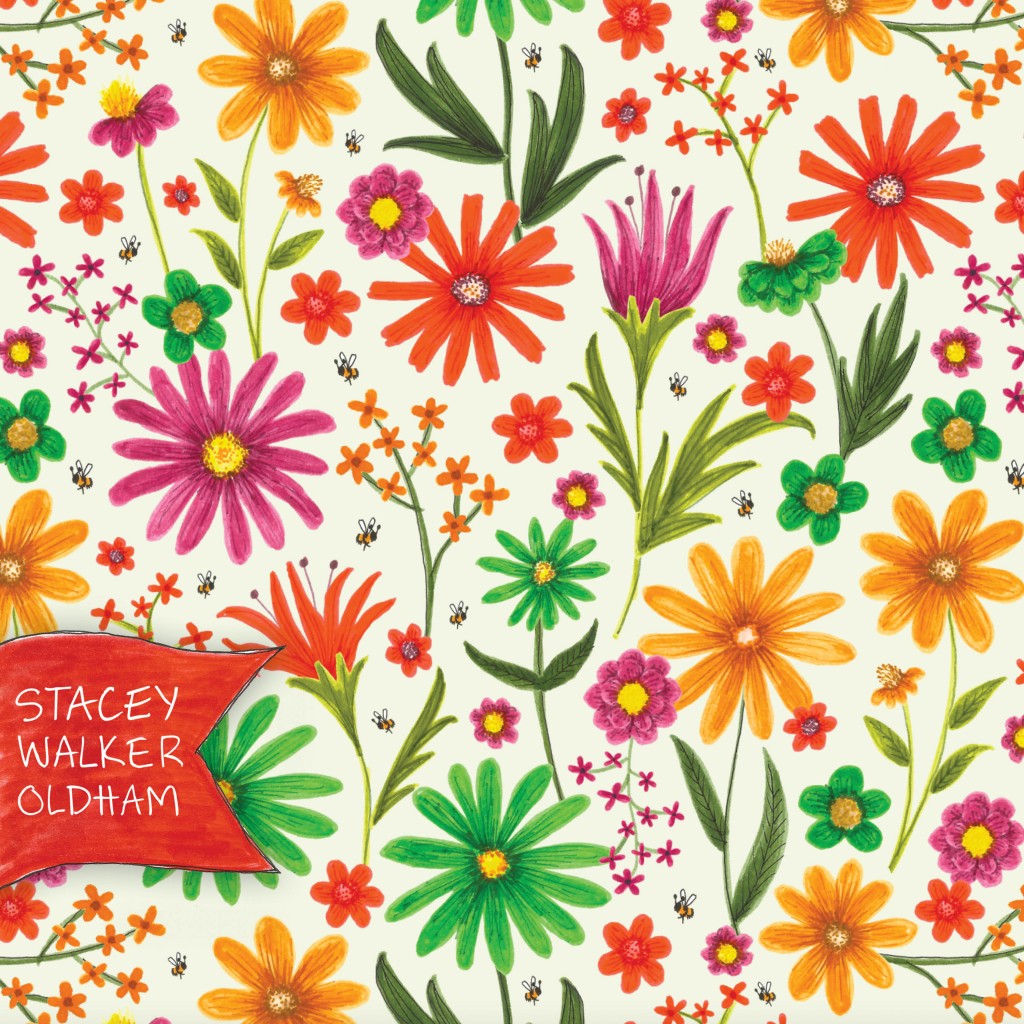 bright happy flowers drawing by stacey walker oldham | Doodle Addicts