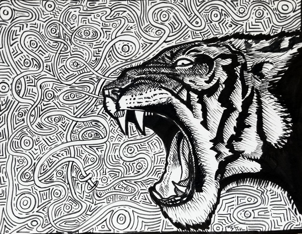 Tiger Pattern drawing by Tyler vevea | Doodle Addicts