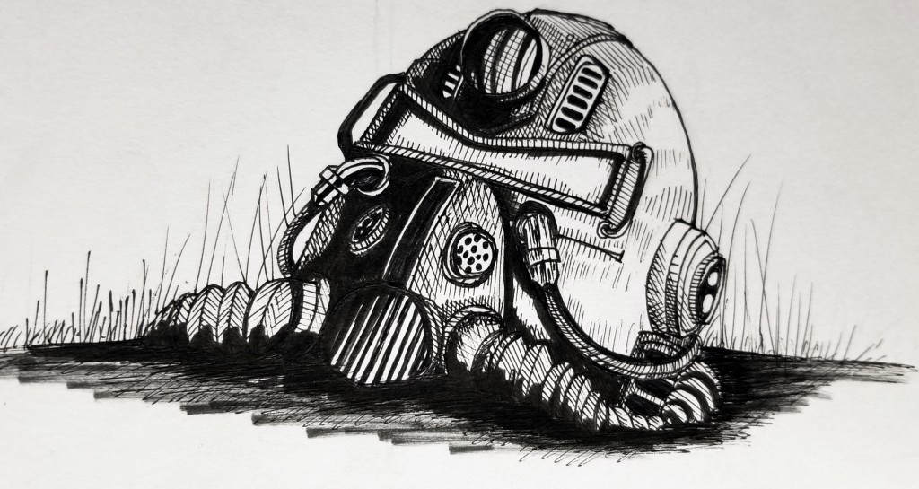 Fallout Helmet drawing by Tyler vevea | Doodle Addicts