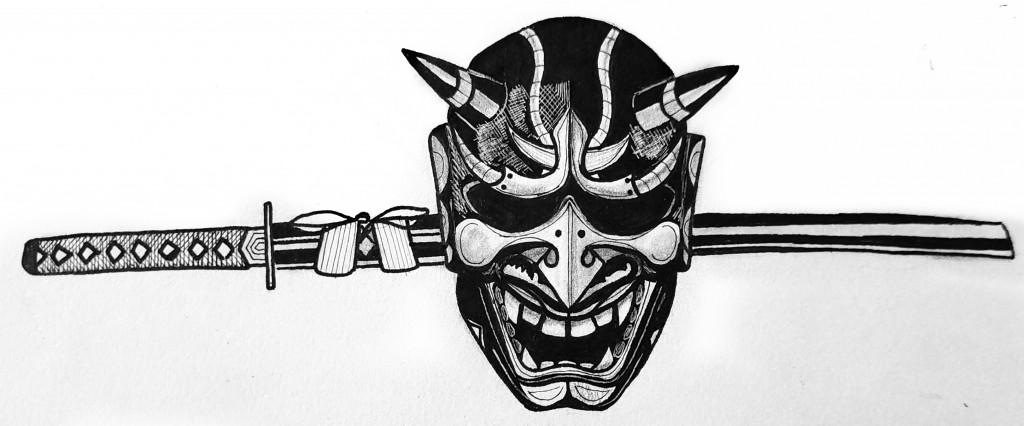 Samurai doodle drawing by Tyler vevea | Doodle Addicts