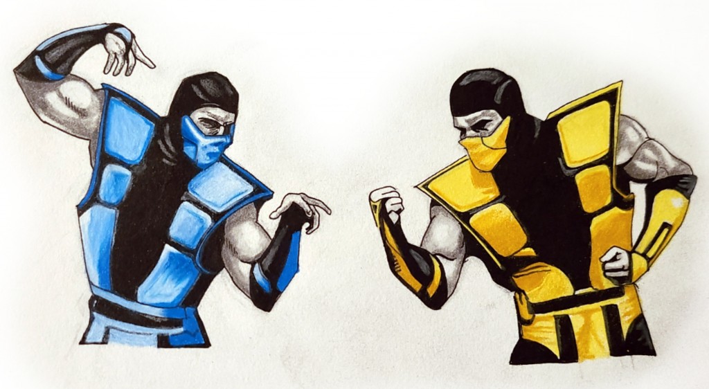 Sub Zero Vs Scorpion Drawing