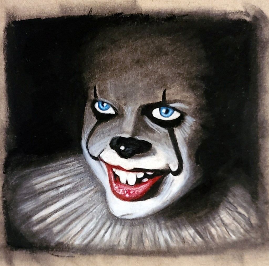 Pennywise toned tan paper drawing by Tyler vevea | Doodle Addicts