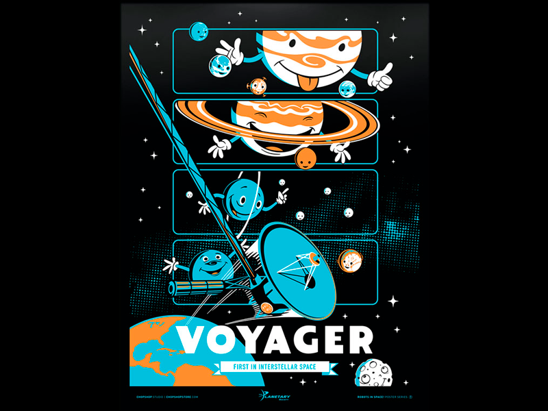 Voyager Glow-in-the-Dark Poster drawing by Jim Romer | Doodle Addicts