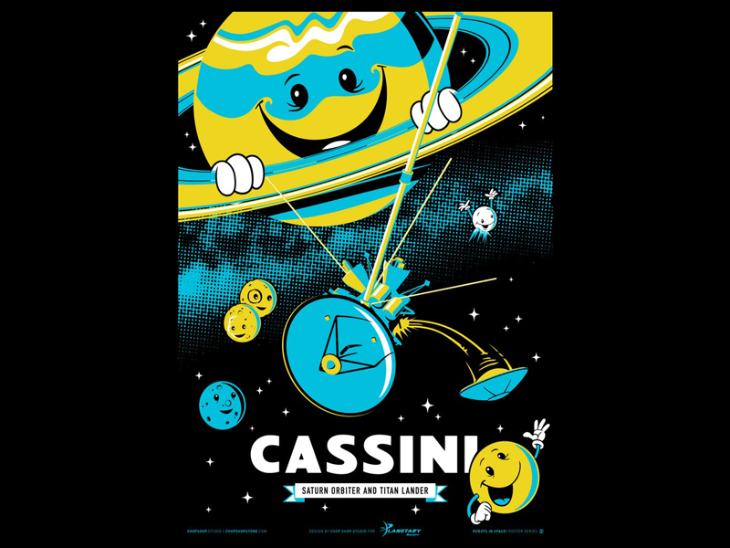 Cassini Glow-in-the-Dark Poster drawing by Jim Romer | Doodle Addicts