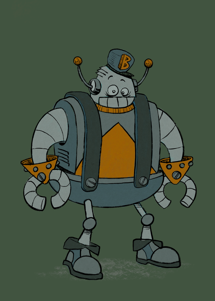 B-Bot - Color scheme test drawing by Jim Romer | Doodle Addicts