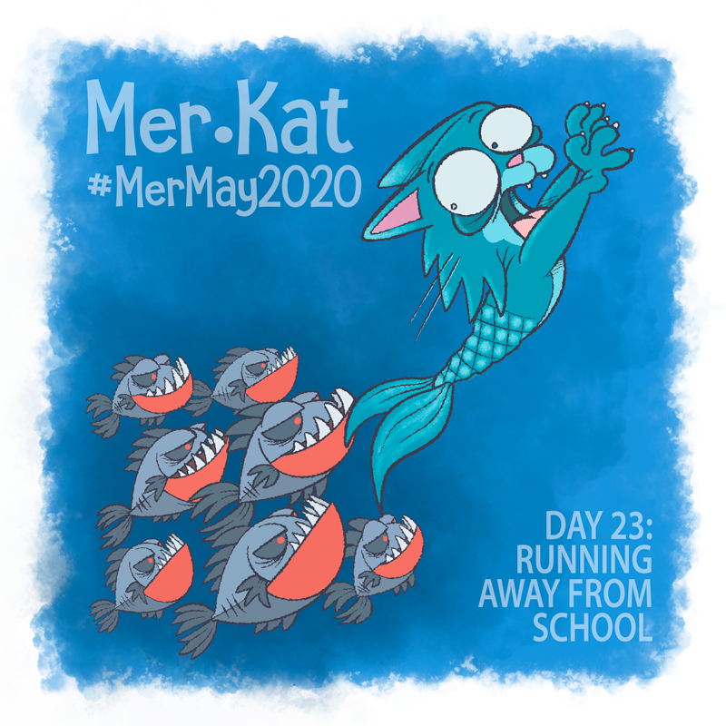 #MerKat: Running Away from School drawing by Jim Romer | Doodle Addicts