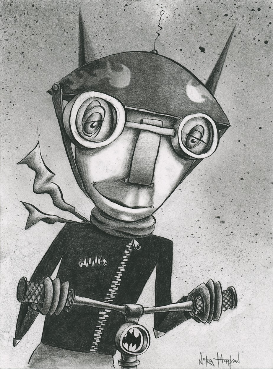 Biker Batman drawing by Nora Thompson | Doodle Addicts