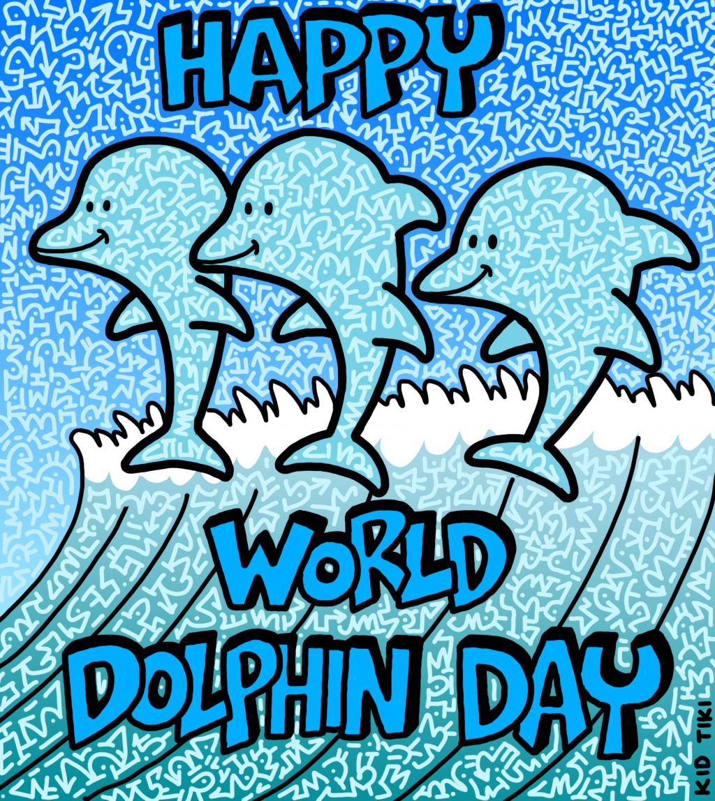 Happy World Dolphin Day drawing by kid tiki | Doodle Addicts
