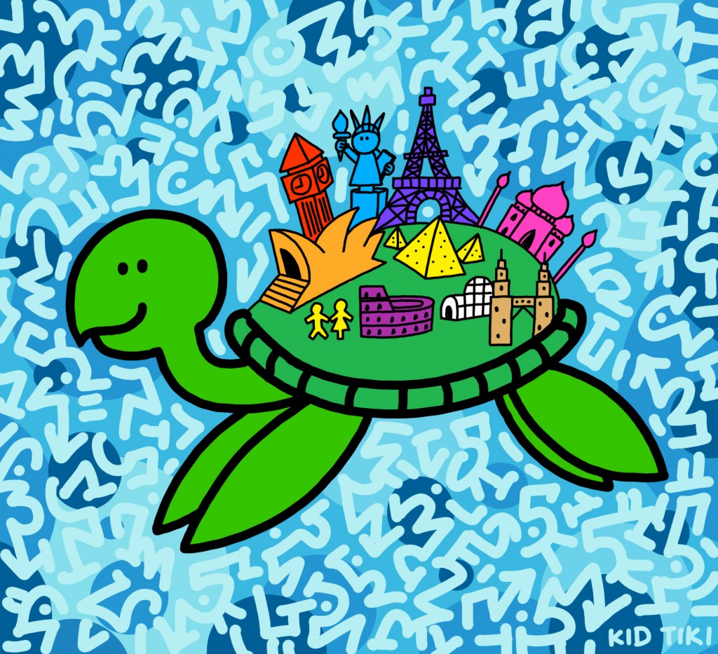 World Turtle doodle drawing by kid tiki | Doodle Addicts