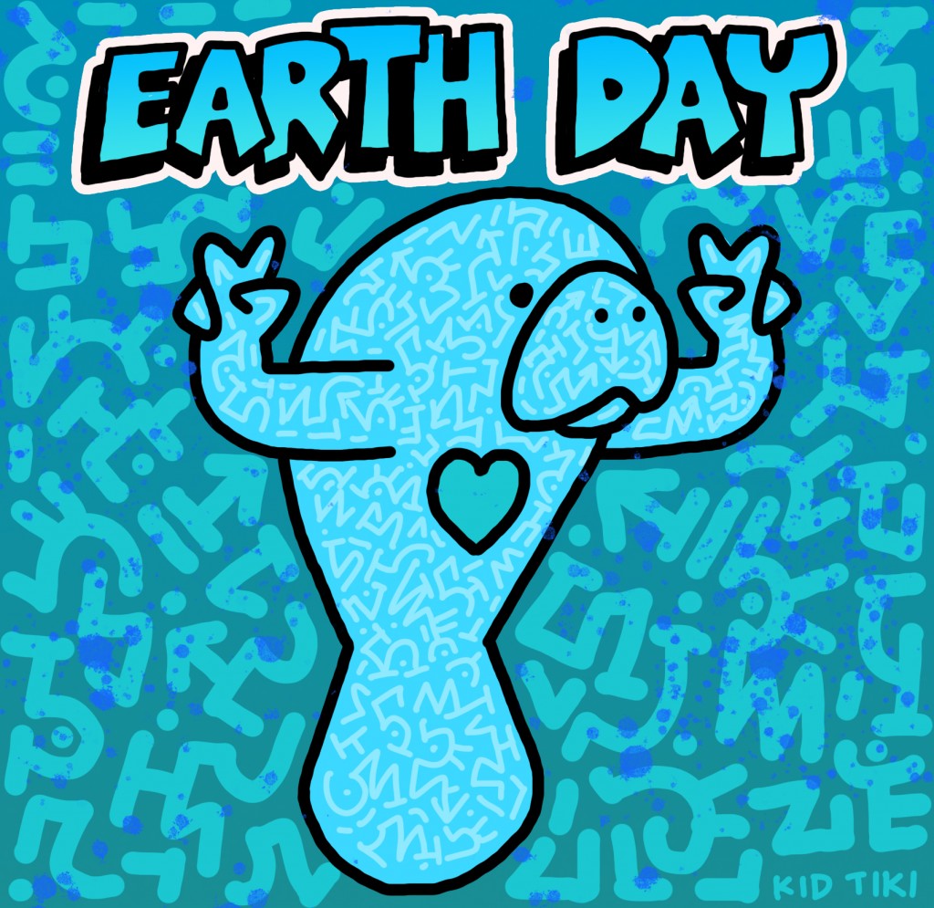 Larry the Dugong wishes you a Happy Earth Day!!! drawing by kid tiki ...