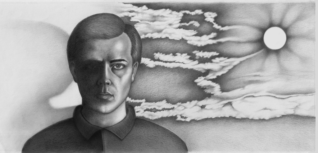 Self Portrait (as a younger man) drawing by PHILIP GRAY | Doodle Addicts