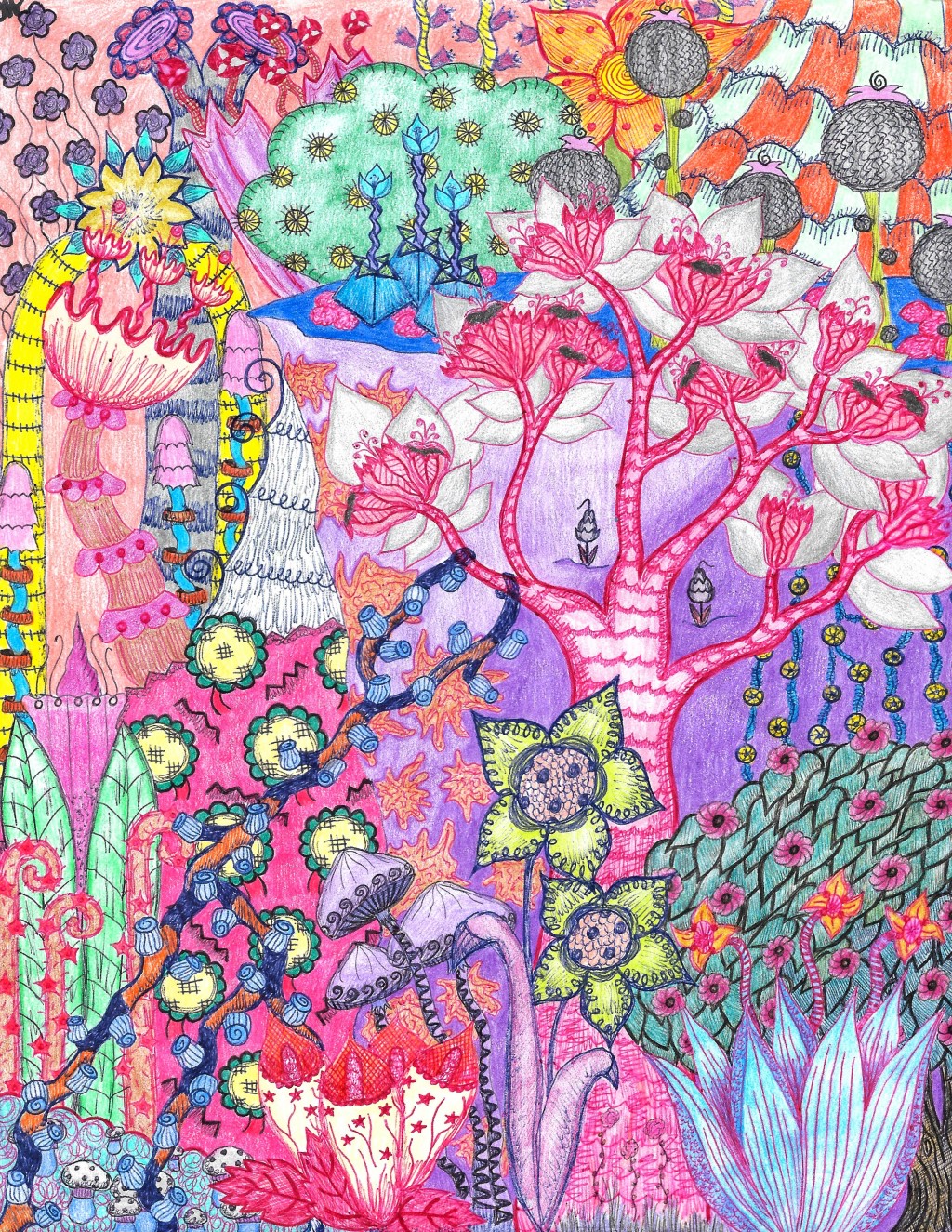 Trippy Forest drawing by Olivia Hathaway | Doodle Addicts