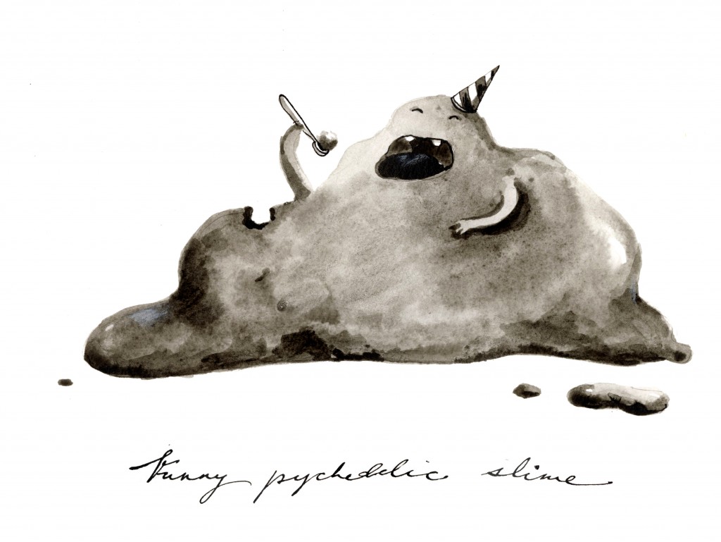 26. Tiny, psychedelic slime. drawing by Sabina Hahn | Doodle Addicts