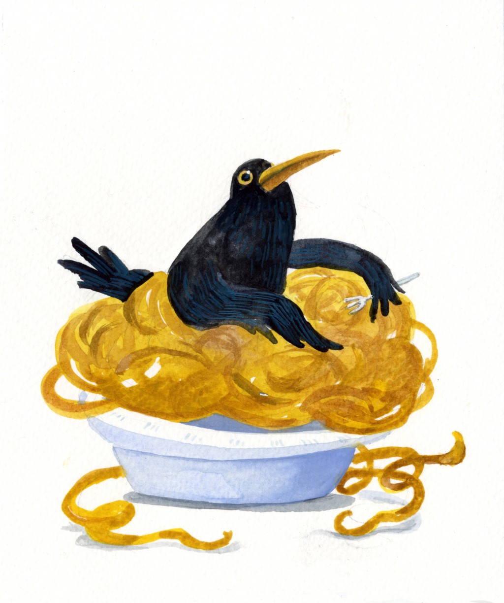 Even my food is snarled. drawing by Sabina Hahn | Doodle Addicts