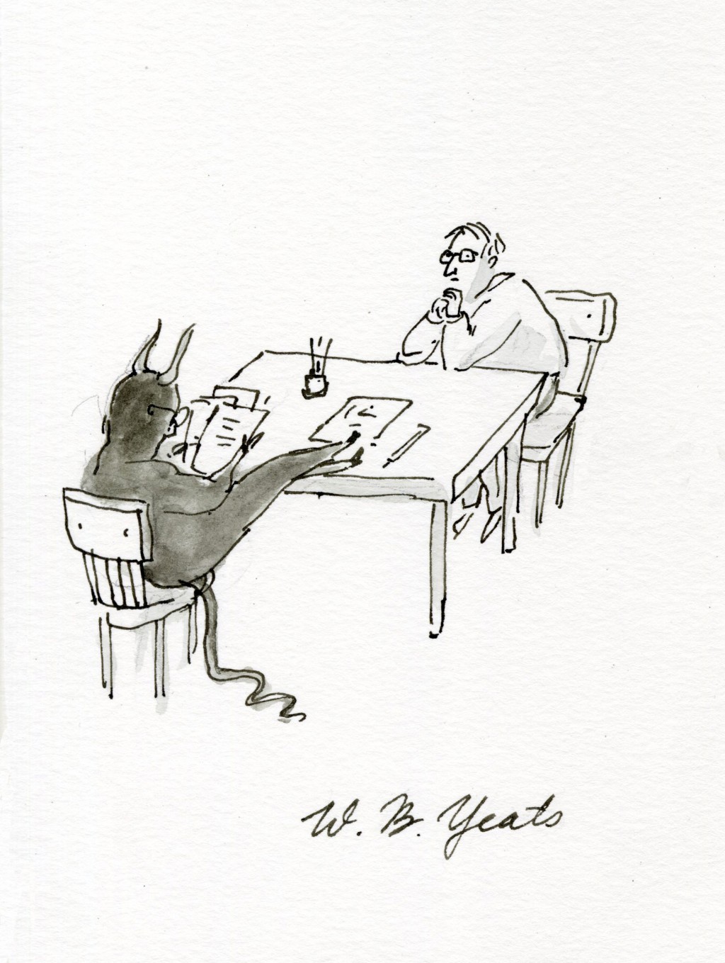 W. B. Yeats drawing by Sabina Hahn | Doodle Addicts