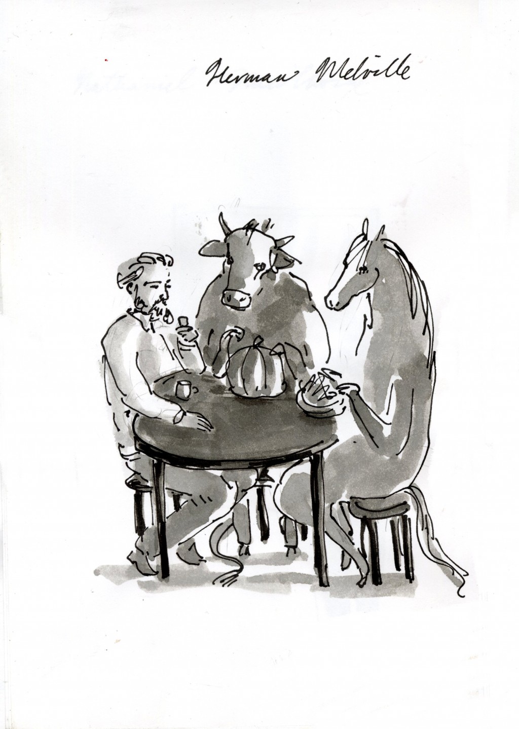 Herman Melville drawing by Sabina Hahn | Doodle Addicts